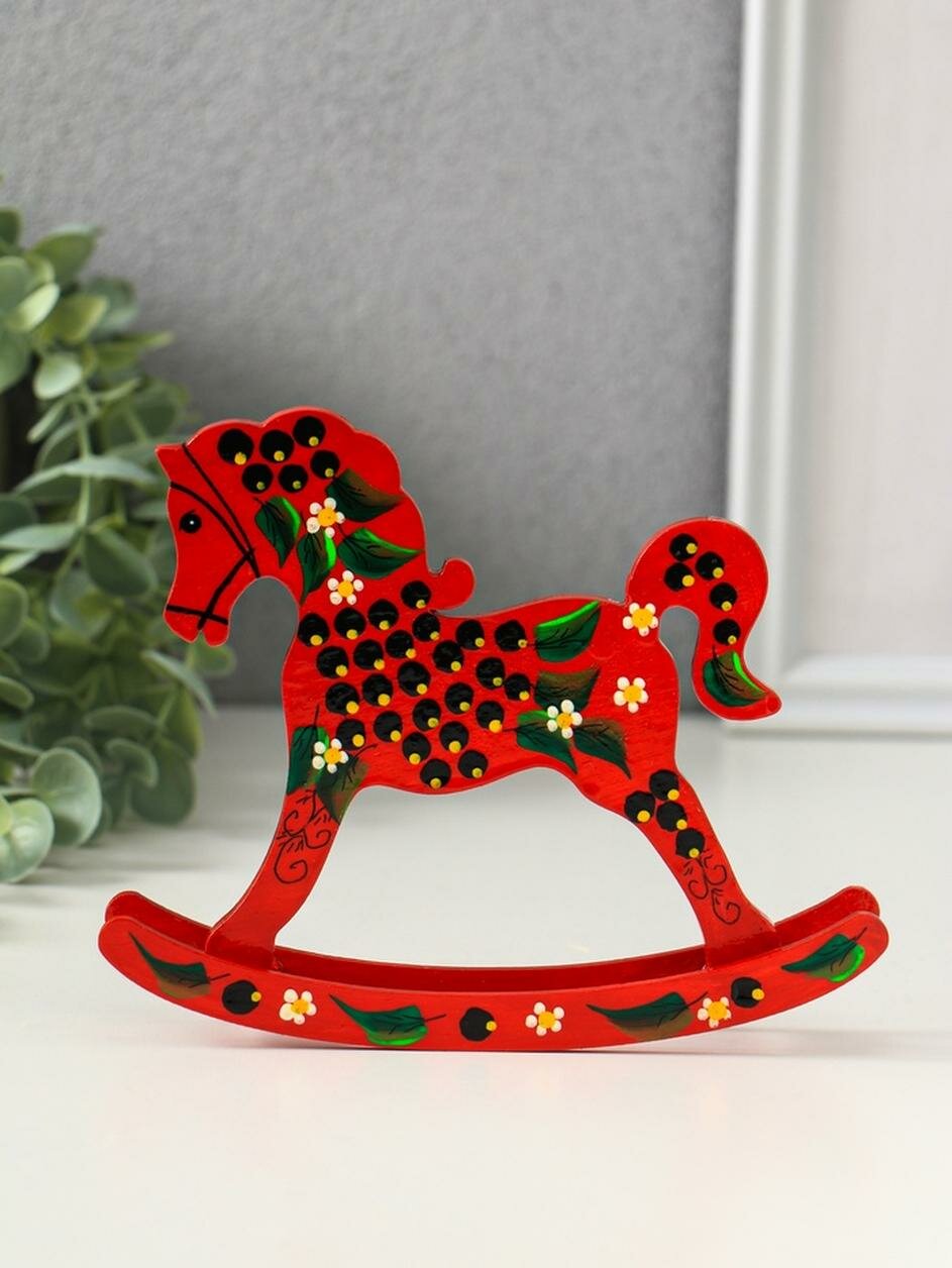 Фигурка Сима-ленд "Лошадка-качалка", дерево, ручная роспись, 12x15 см