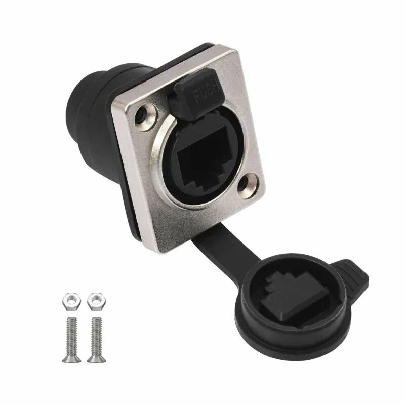 Адаптер RJ45 Cat6, гнездо-гнездо, 180 градусов