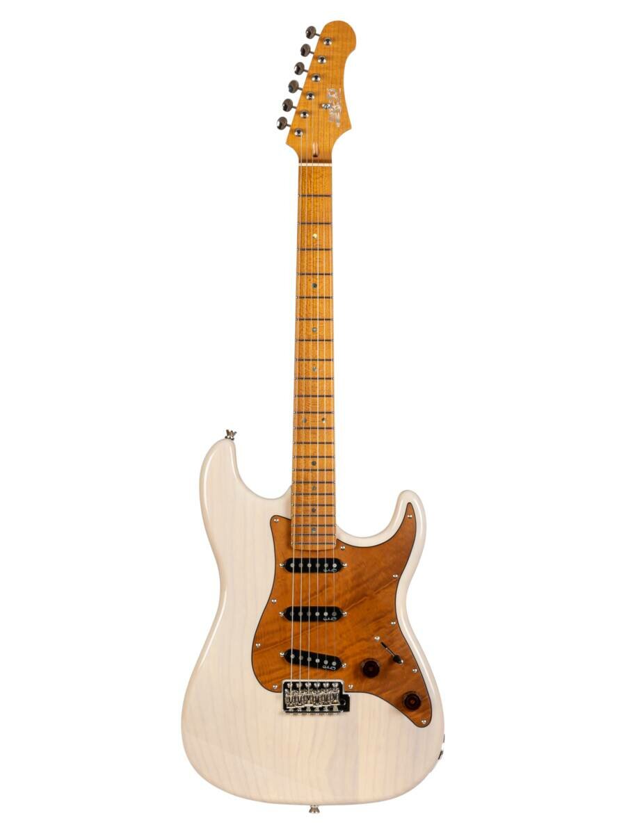 Электрогитара JET JS-30 Ash: премиум, ясень, SSS Alnico V, Wilkinson, гриф печеный клен, белая тонировка, чехол