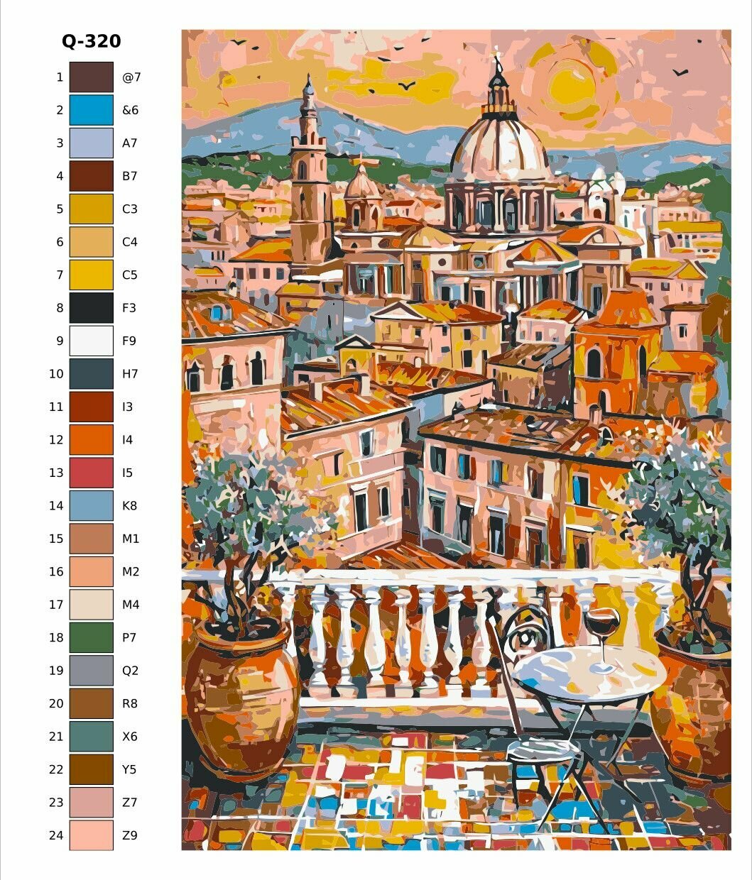 Картина по номерам Q320 "Италия. Рим. Вид на собор Святого Петра" 50x70