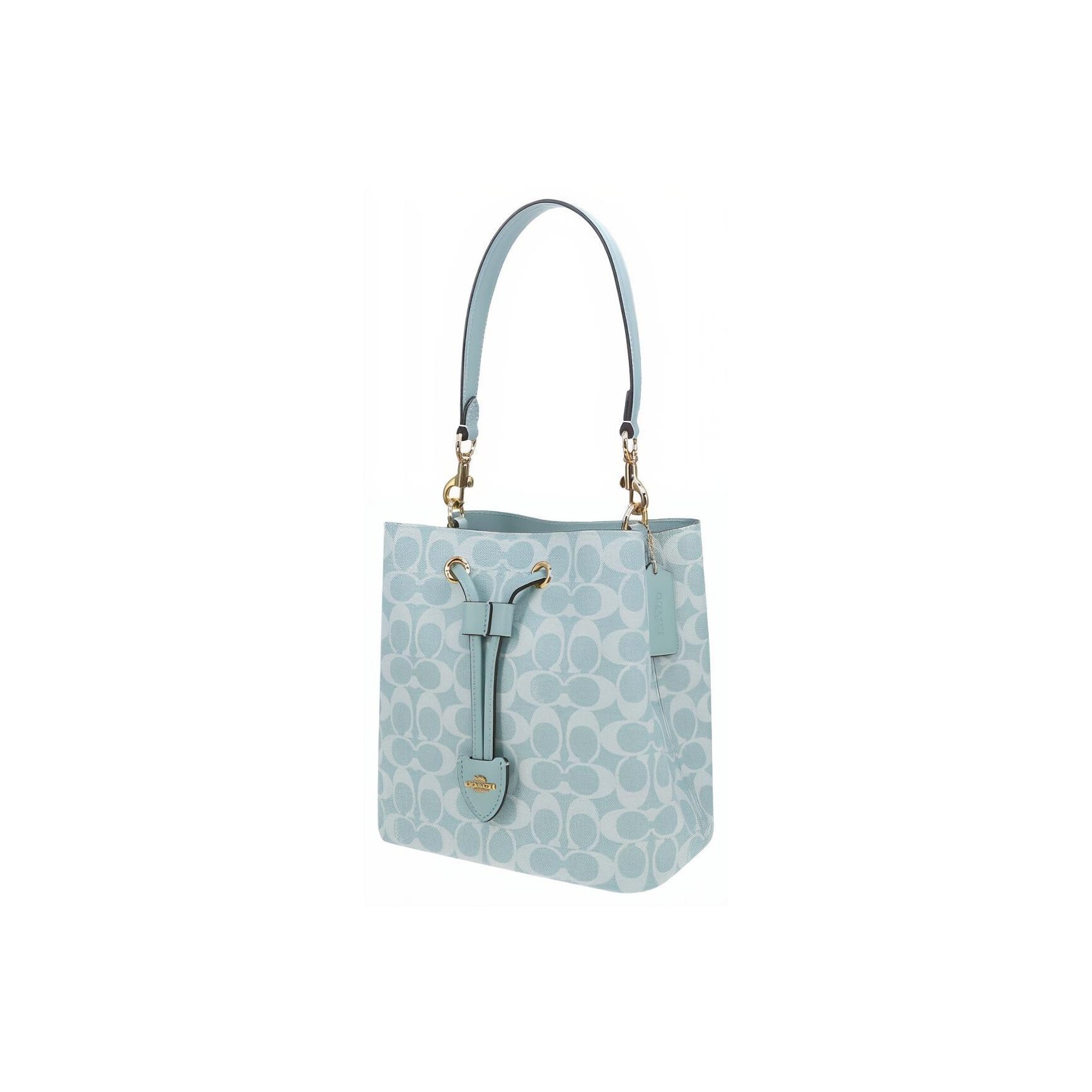 Сумка Coach Rowan, фактура тиснение, light blue — фото 1