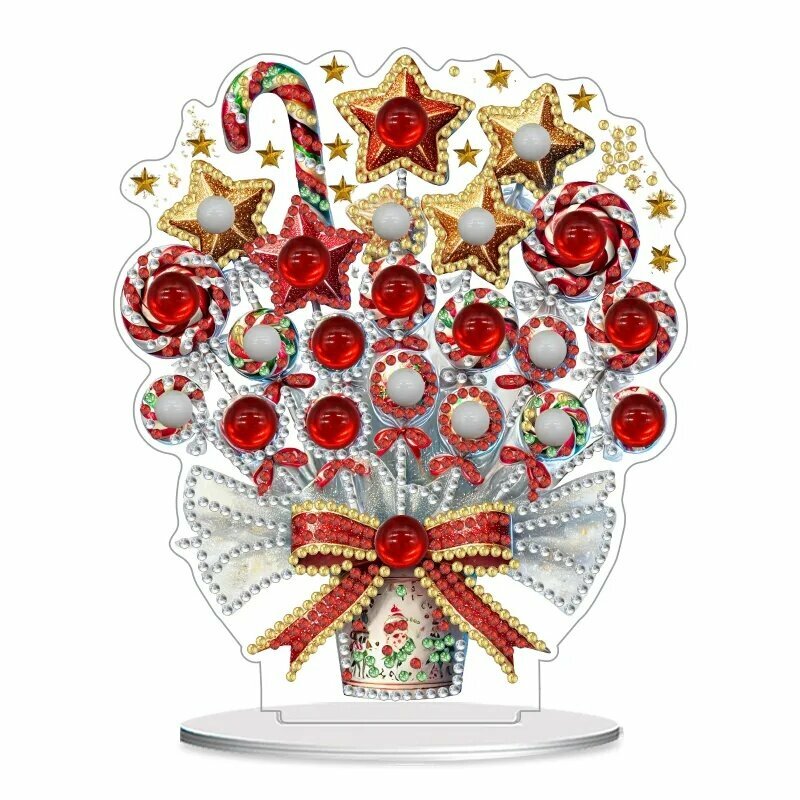 KNOW EASY-Рождественский Цветок 5D DIY Diamond Art Настольные украшения для декора домашнего офиса