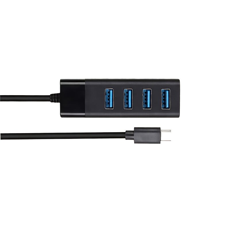 USB 3.0 Hub 4 порта, высокоскоростной USB-сплиттер для ноутбука, удлинитель многопортовый адаптер с разъемом Type-C, Plug and Play