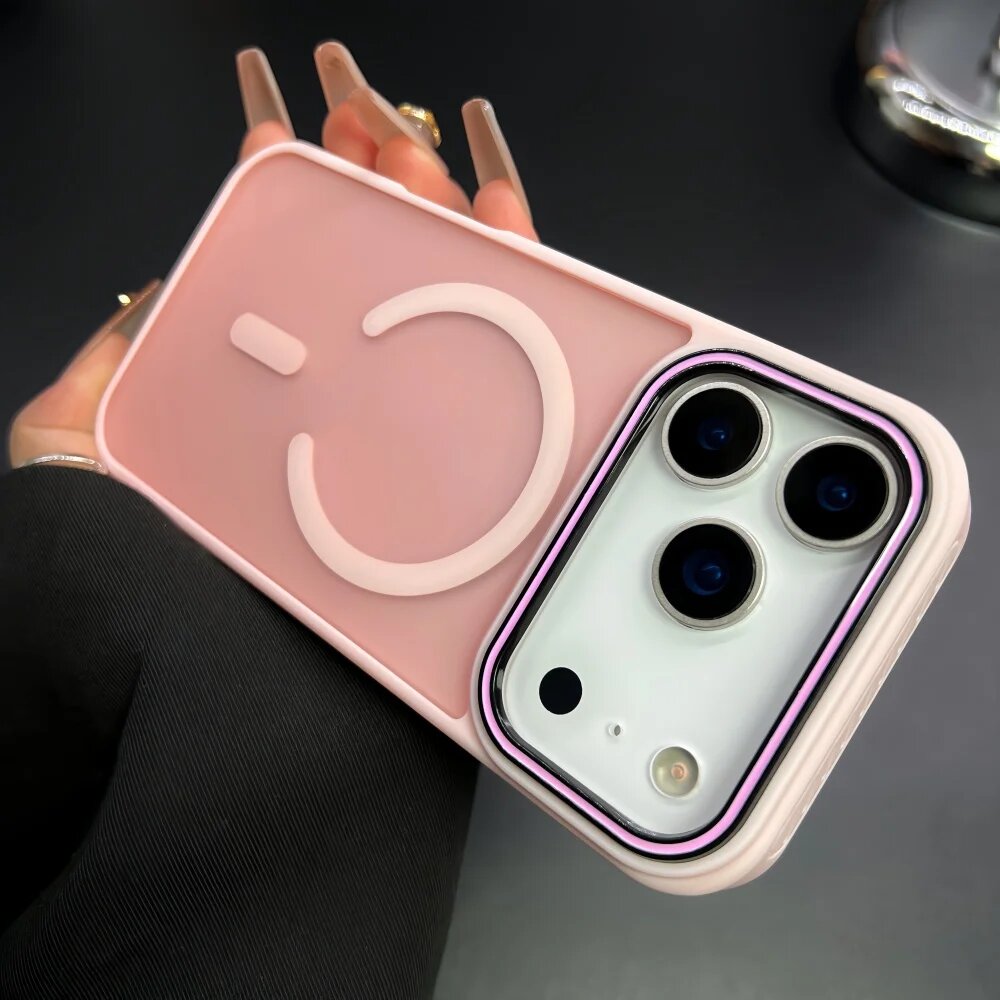 Матовый Магнитный Чехол Для iPhone С Поддержкой MagSafe - Совместим С iPhone Air, Розовый, Pink