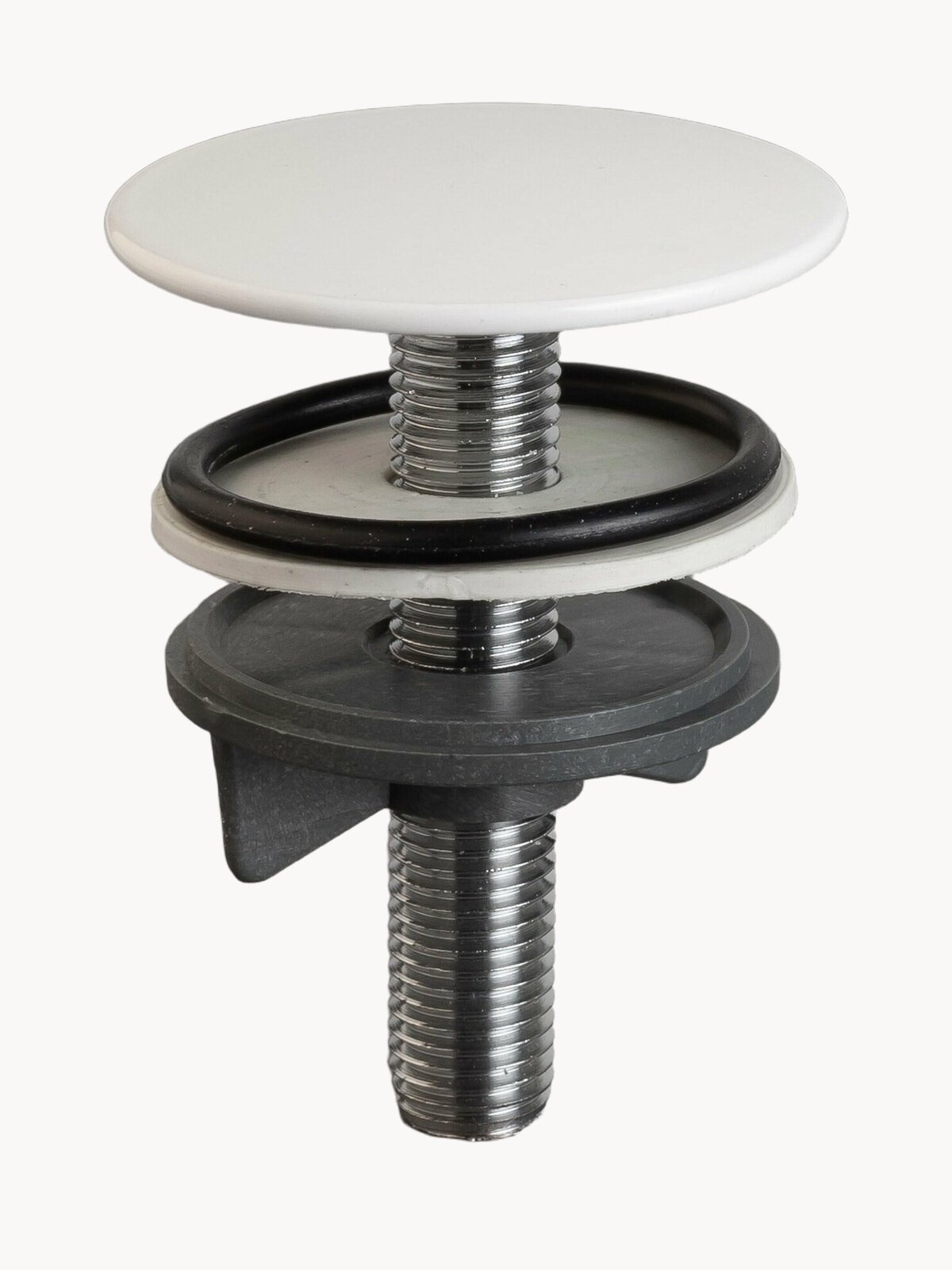 Заглушка для раковины "Защита от протечек", встраиваемая, латунь/резина/пластик, белая