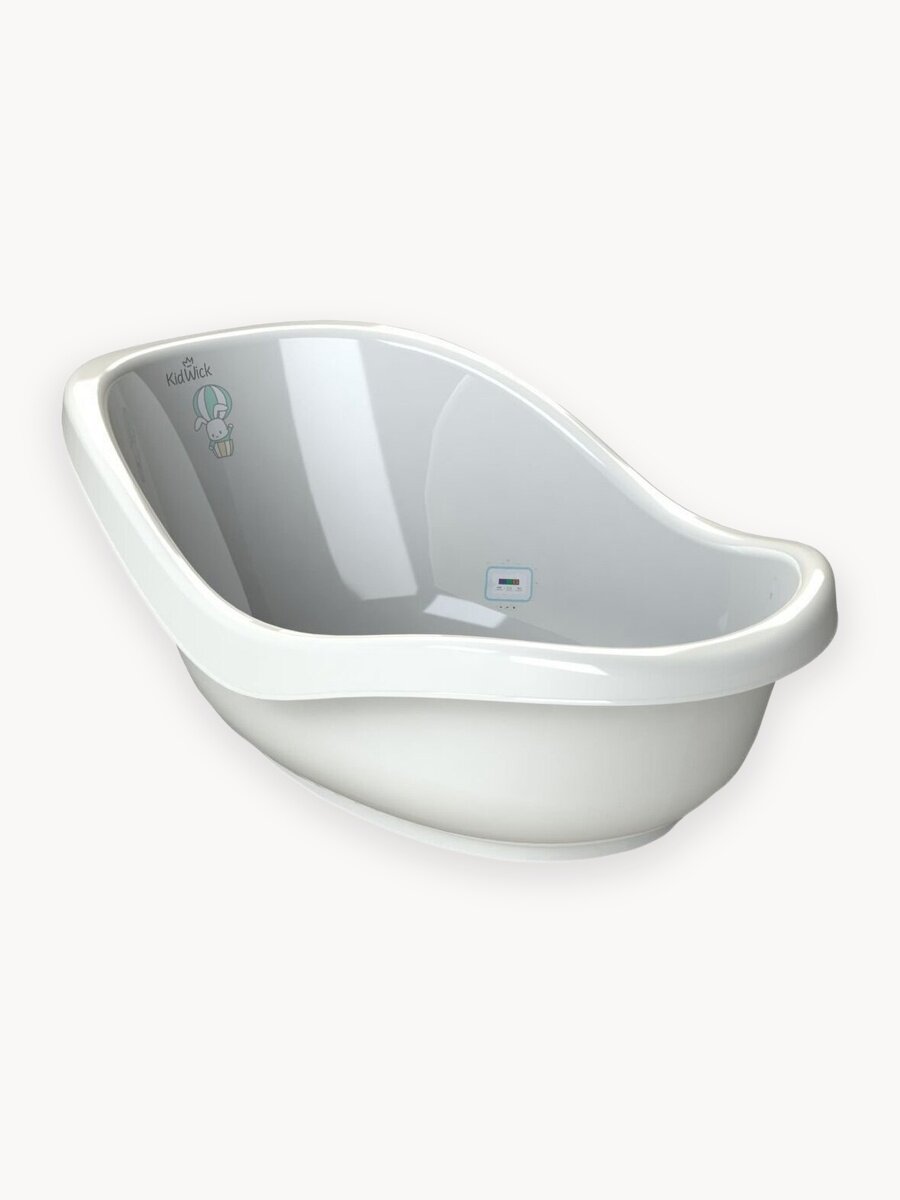 Ванночка для купания новорожденных Kidwick Дони, с термометром, белая
