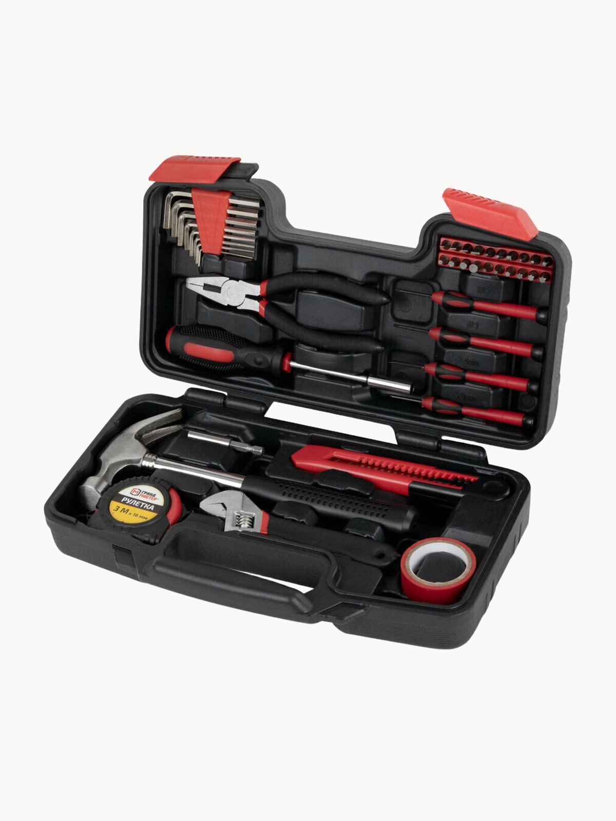 Набор инструментов для дома профессиональный столярно-слесарный 40 предметов, подарочный набор, Грандмастер, 671332