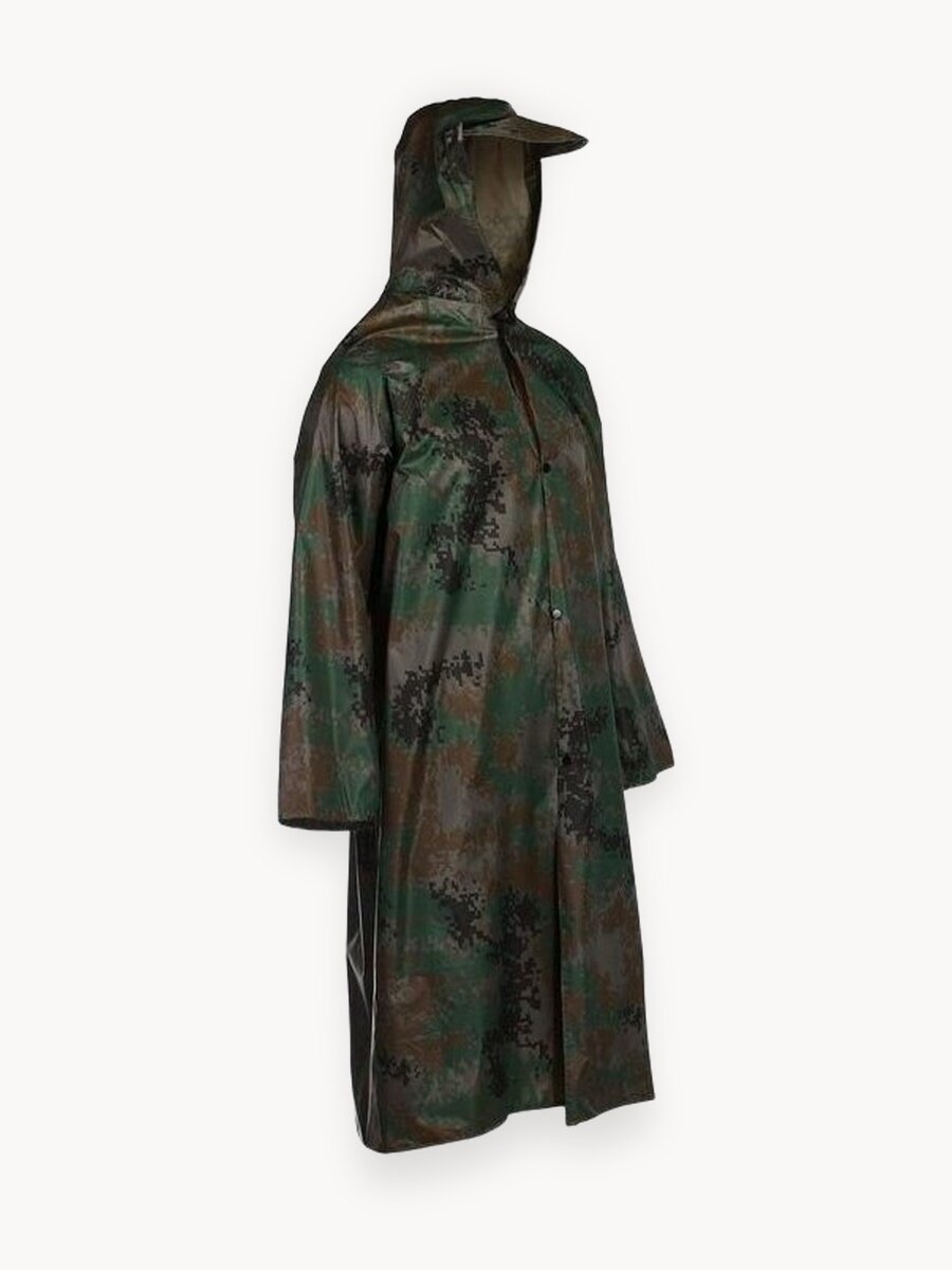 Дождевик с кнопками камуфляж, Плащ дождевик с капюшоном "Камуфляж"