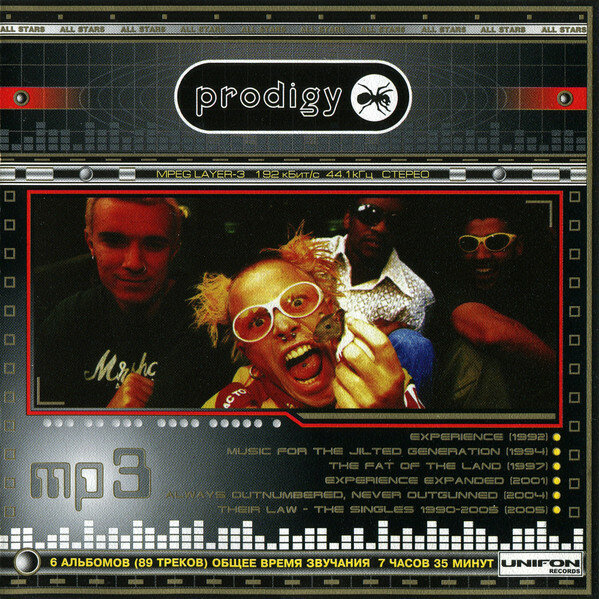 Музыкальный диск: The Prodigy – MP3 Collection. Unifon Records (2005 г.) (Jewel диск) Unofficial