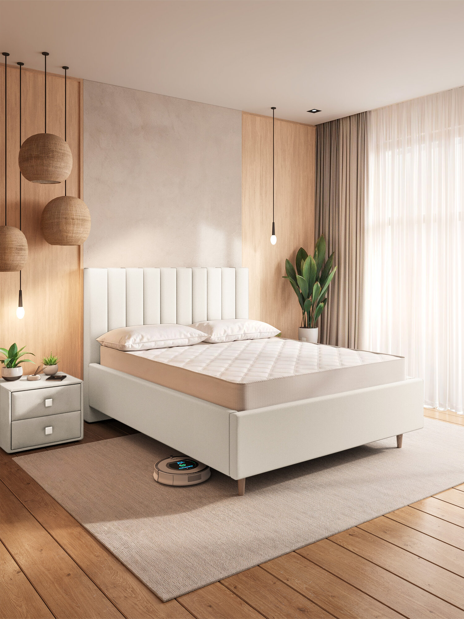 Кровать двуспальная 180х200 с подъемным механизмом, Марсель с мягким изголовьем для дома и спальни, ортопедическое основание, ящик для белья