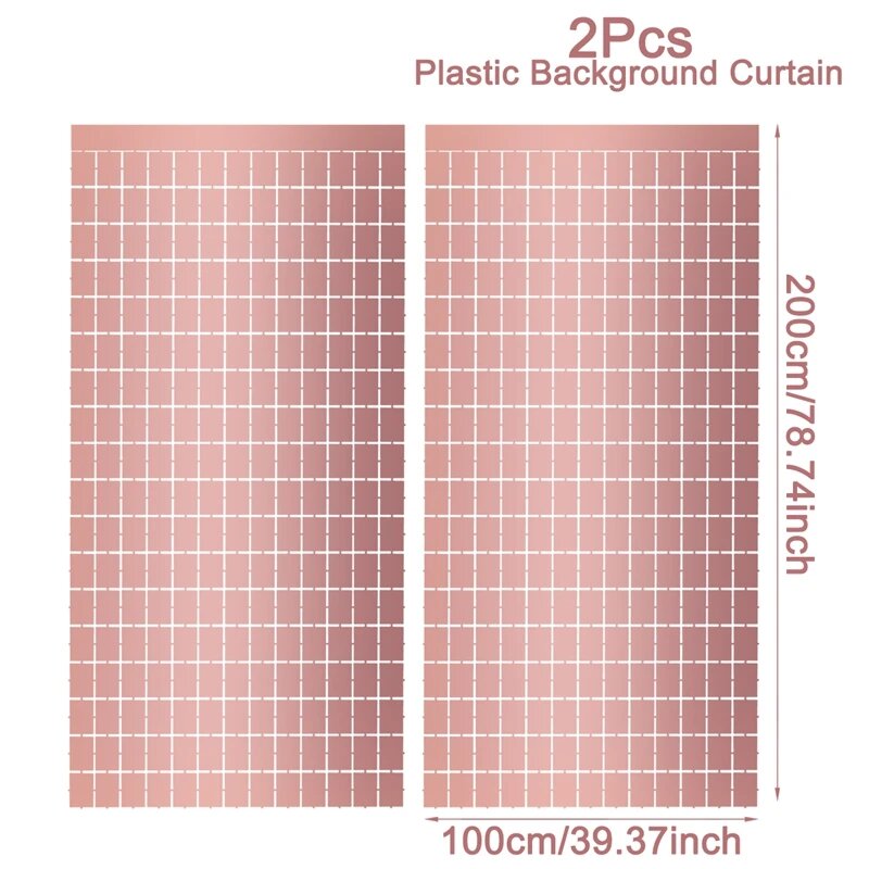 Фольгированная занавеска с блестками 2 м для фотозоны Rose Gold