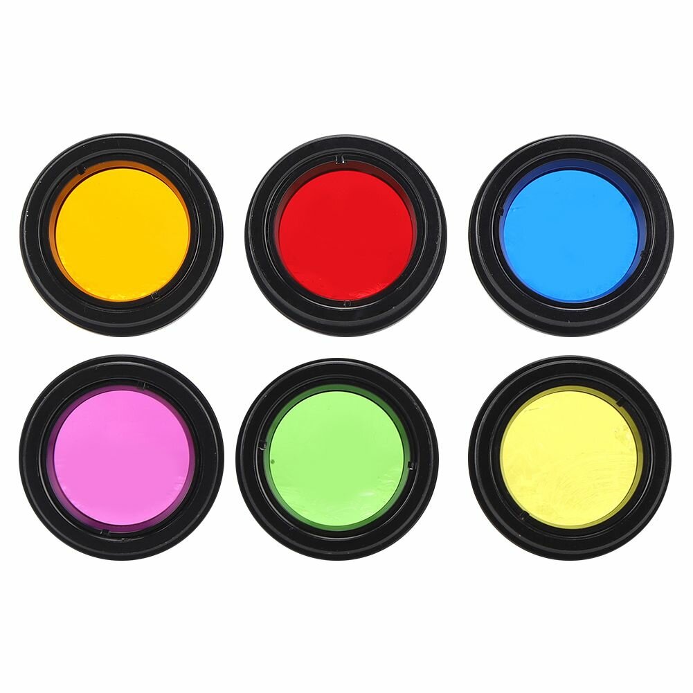 Набор цветных фильтров для астрономических телескопов 1.25 дюйма, 6 цветов, оптическое стекло, для уменьшения света