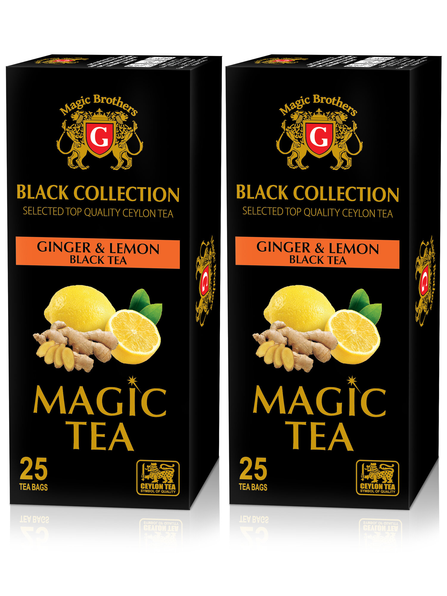 Чай черный Magic Tea с лимоном и имбирем, 2шт х 25 пакетиков. Шри Ланка