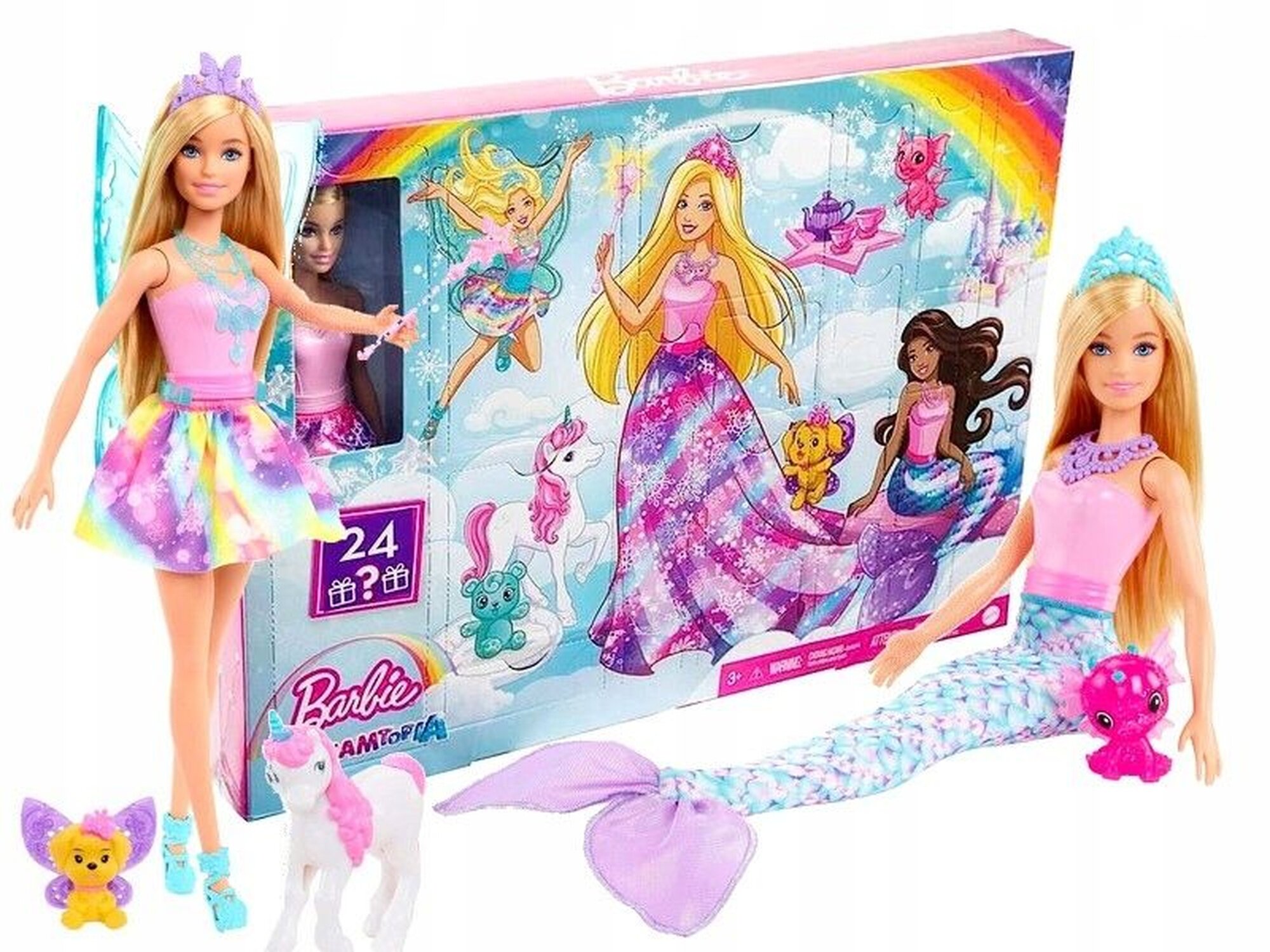 Кукла Barbie Mattel Dreamtopia - Адвент-календарь с куклой принцессой и аксессуарами - Барби HVK26