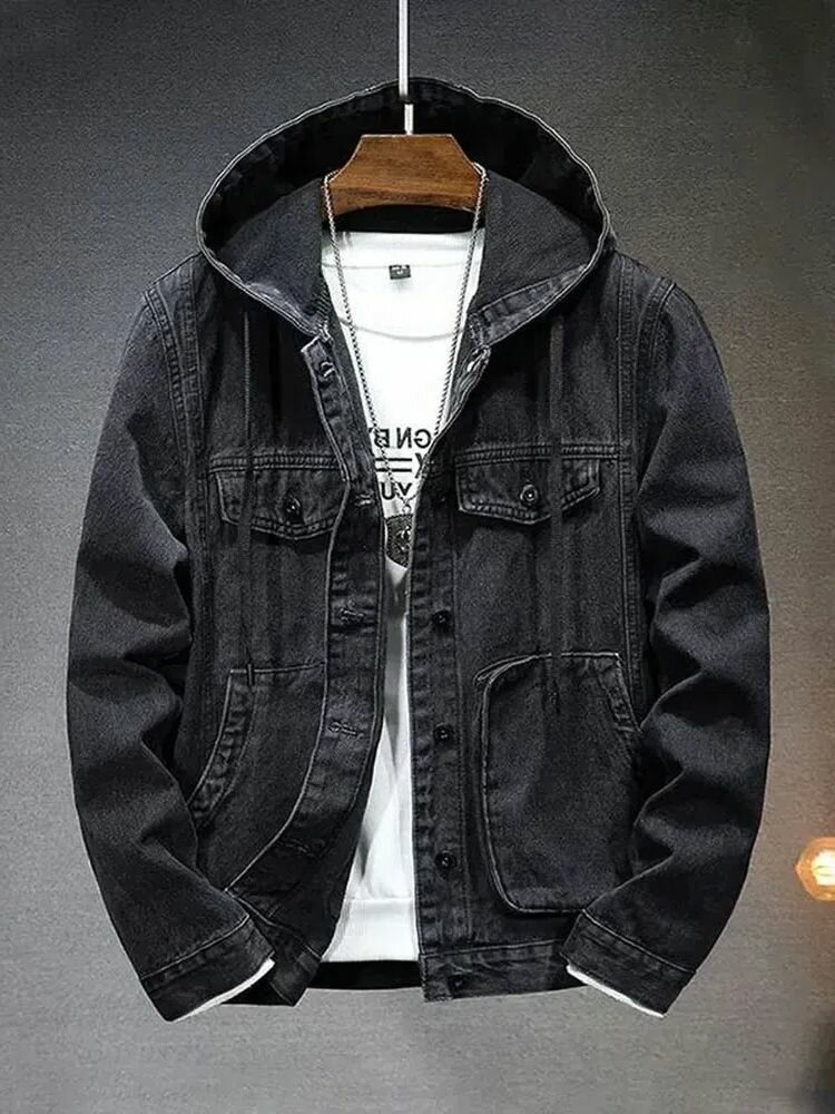 Мужская хлопковая джинсовая куртка приталенного кроя Naughty-