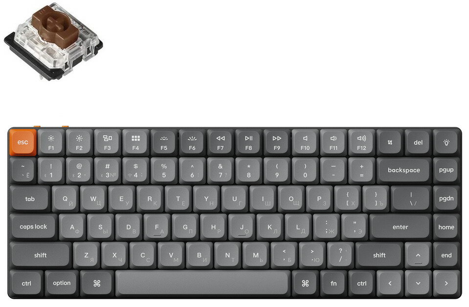 Беспроводная механическая ультратонкая клавиатура QMK Keychron K3 Max, 84 клавиши, RGB-подсветка, Gateron Brown Switch