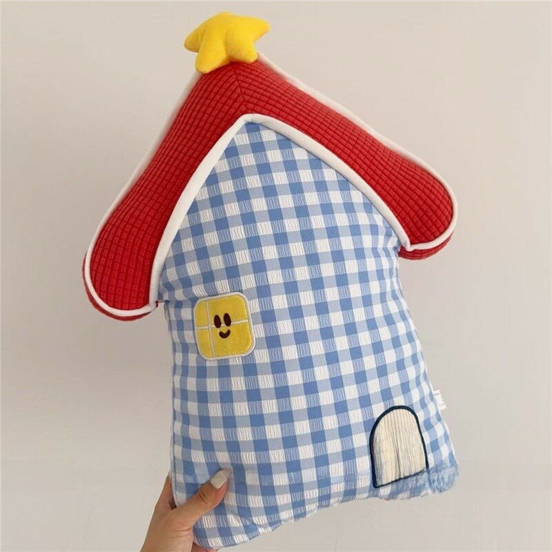 Подушка домик с изображением допамина мультфильм вышитая ткань для украшения комнаты детей голубой