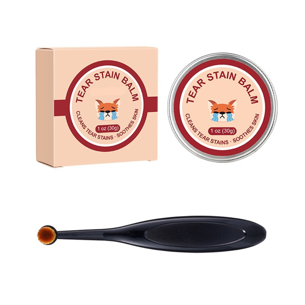 Натуральная мазь для удаления пятен от слез с кисточкой для ухода за глазами собак и кошек, 30 г