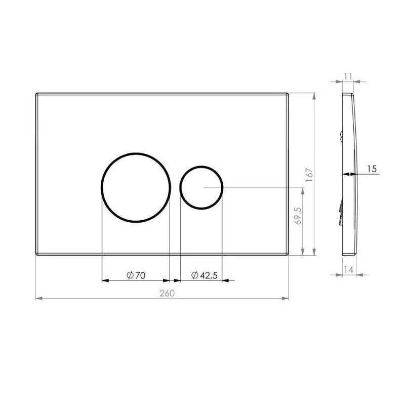Клавиша смыва "Toni Arti", для инсталляции механическое управление сливом TA-0085