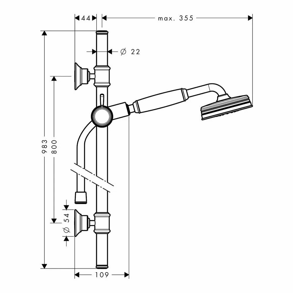 Ax 27 982 820 montreux душевой гарнитур l 900 мм, 100 1 режим 27982820 Hansgrohe
