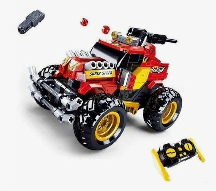 Конструктор SLUBAN Механо M38-B0991 Боевой джип (на радиоуправлении), (265 дет, 17см)