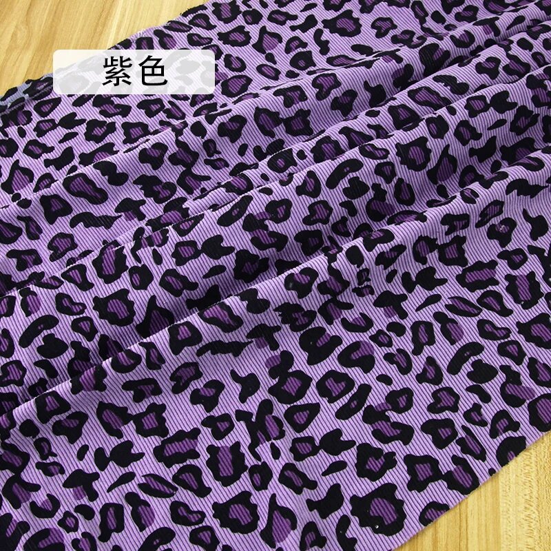 Леопардовая вельветовая ткань 100% полиэстер 1,5 м Фиолетовый, Purple leopard print