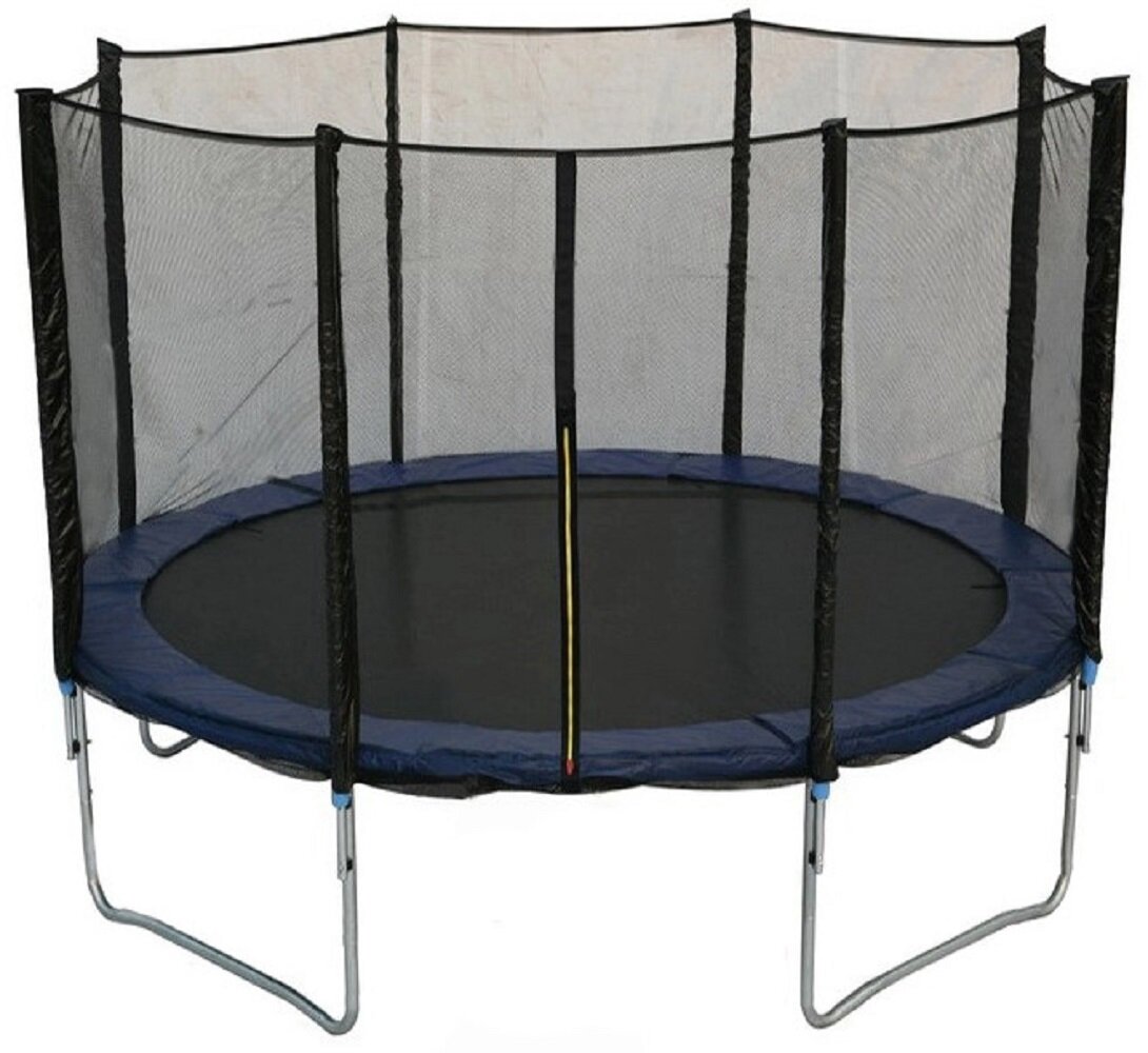 Батут SUNDAYS FAVORITE 12FT синий, с сеткой и лестницей до 150 кг.