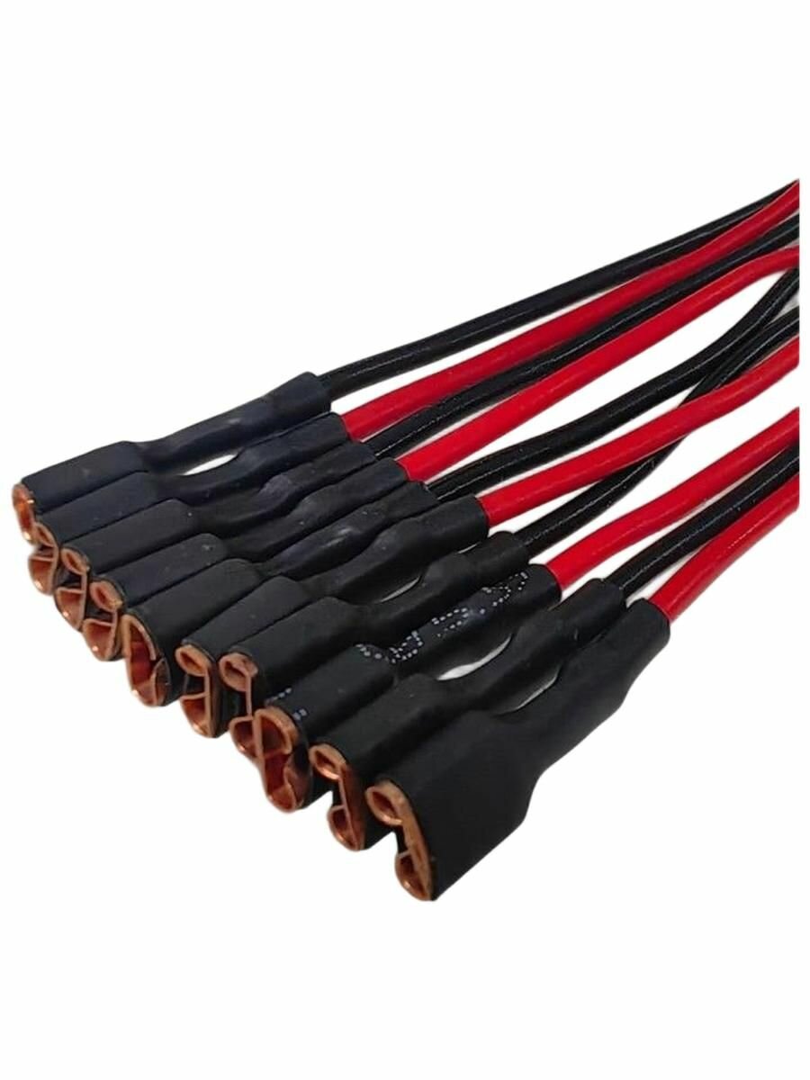 Клемма серии 6.3, обжатая с проводом (разъем мама) Красная+Черная- 10 шт