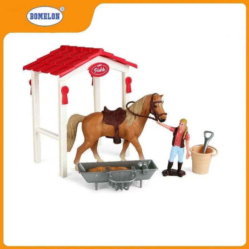 Реалистичный всадник, Жокей, Прекрасная модель конюшни для лошадей, игровой набор, фигурки животных, детские игрушки своими руками для девочек и мальчиков