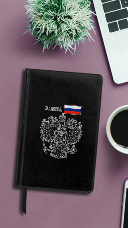 Ежедневник с принтом Герб РФ недатированный,160 л