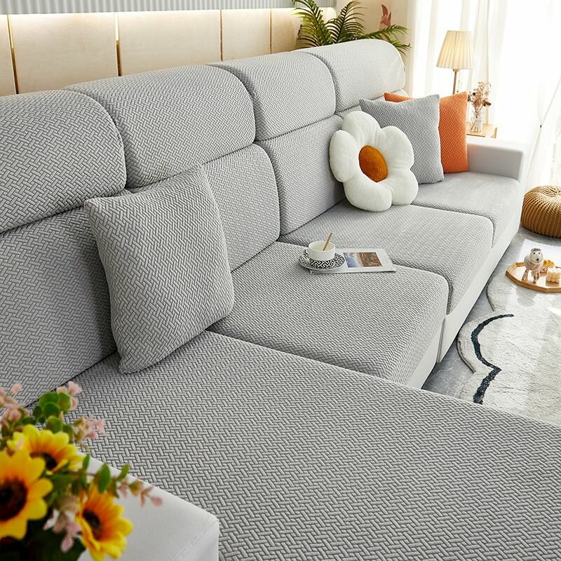Листовой эластичный чехол для дивана renziwenPJ0008-Light Gray-85*165