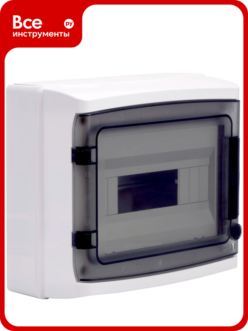 Щиток DKC настенный с дверцей 12 мод, IP65, серый, с клеммным блоком 63А 1 ШТ RB12W6TGD, 290 мм, пластиковая