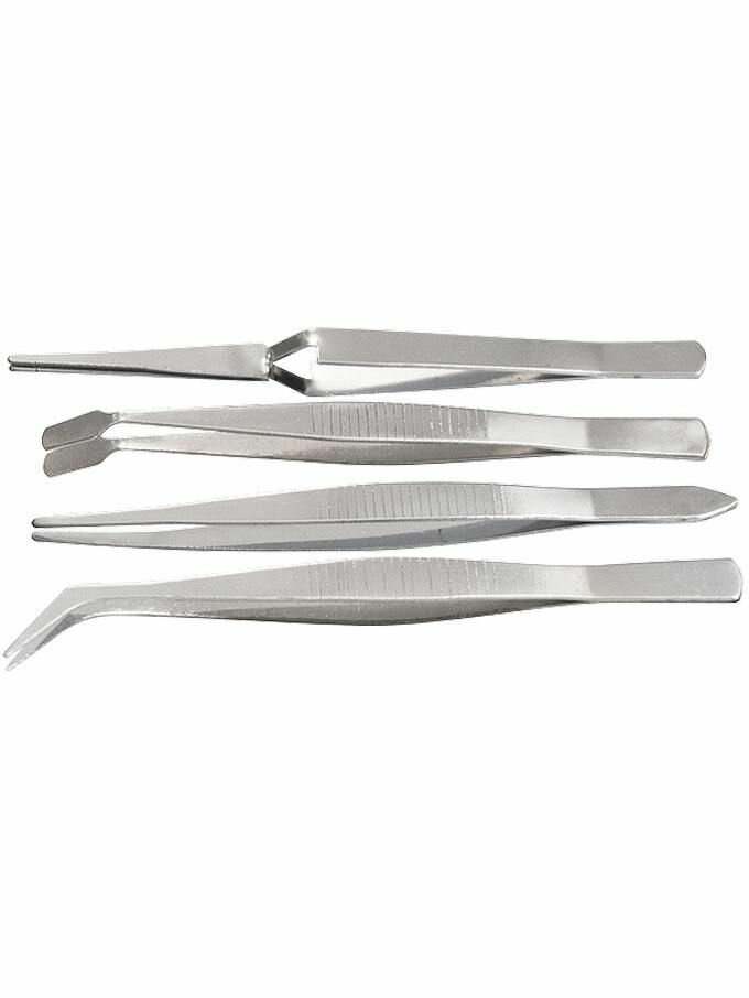 Набор пинцетов из нержавеющей стали, 4 шт, Sparta 914845