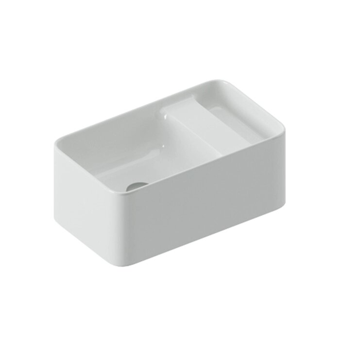 Раковина Artceram Brooklyn BNL004 01 34 накладная 60х35х25см, без отв, покрытие saniglaze, белый