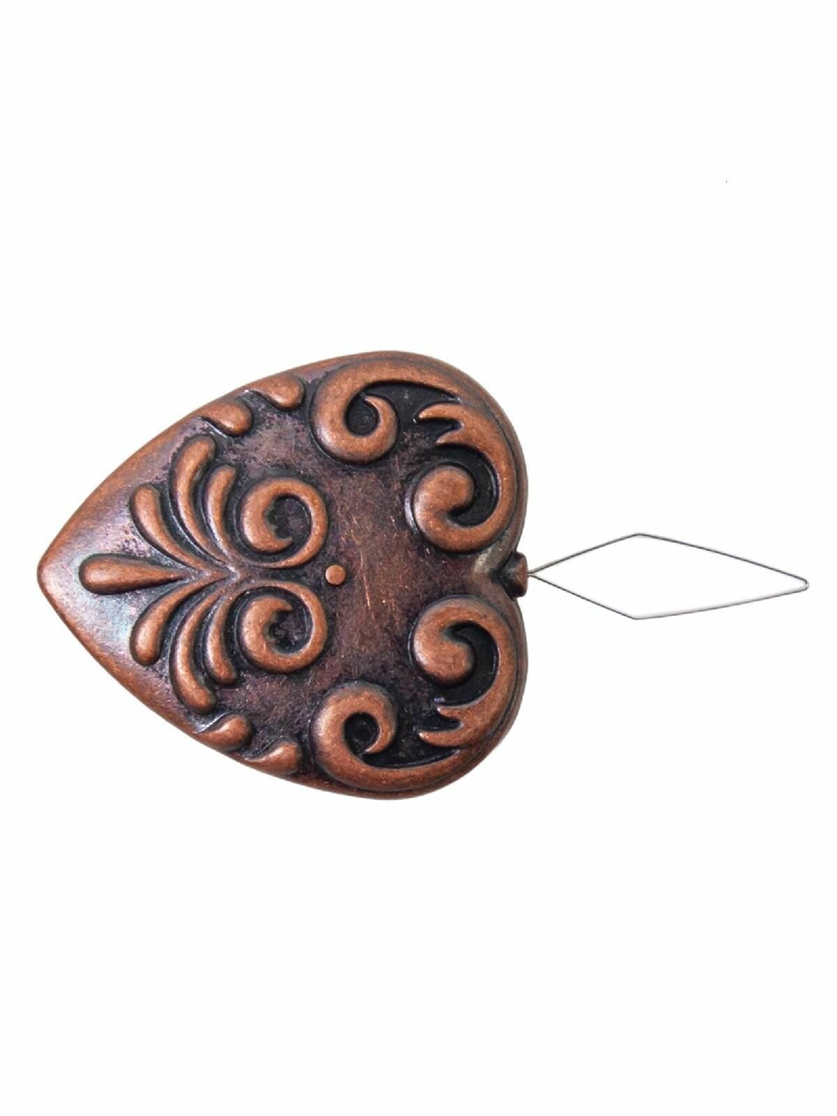 2 в 1 Металлическая игольница с держателями для вышивки и квилтинга, Красная бронза