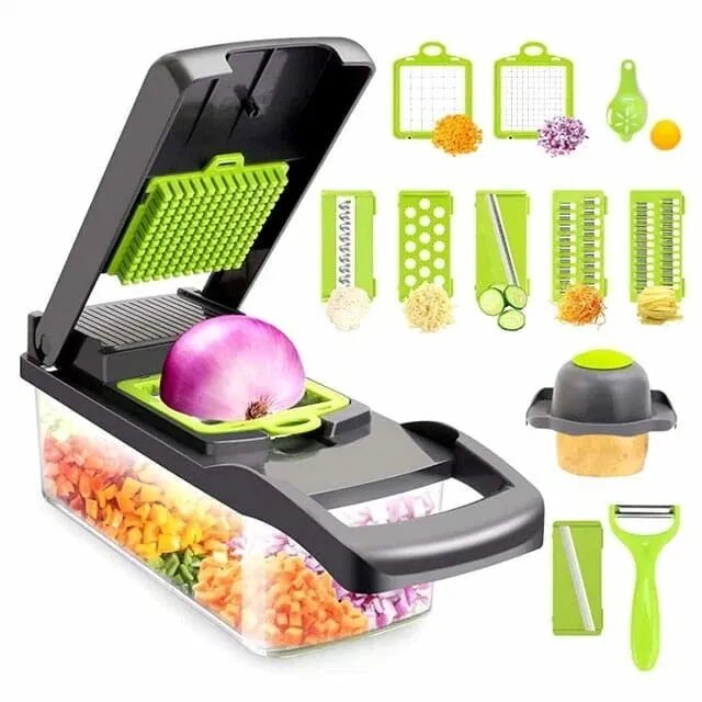 Многофункциональная тёрка для овощей 14 в 1, комбайн, измельчитель, овощерезка, терка, мультислайсер