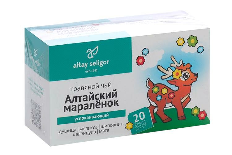 Чайный напиток Altay Seligor успокаивающий Алтайский мараленок, 20 пакетиков