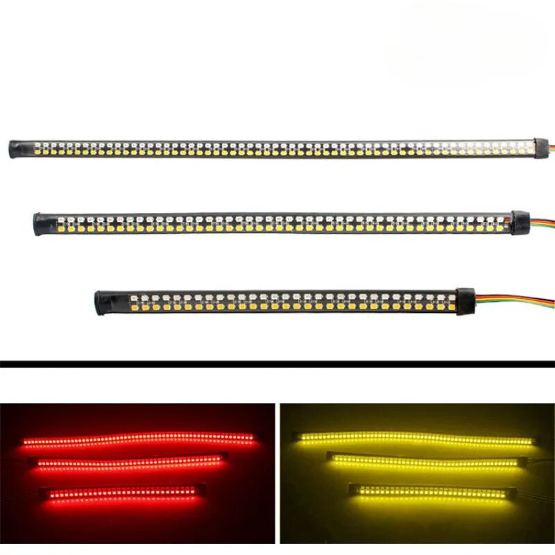 12 В мотоциклетные светодиодные ленты, поворотные одиночные желтые струящиеся индикаторные лампы, красная стробоскопическая лампа для квадроцикла, задний стоп-сигнал, декоративная лента