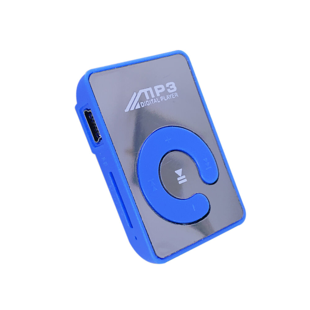 Мини зеркальный клип MP3 плеер портативный USB цифровой музыкальный плеер Micro SD TF кард медиаплеер, цвет: черный, белый, синий, розовый, фиолетовый, зеленый (по выбору), материал: пластик, время воспроизведения: 2-3 часа, память: до 8GB TF карта (не в