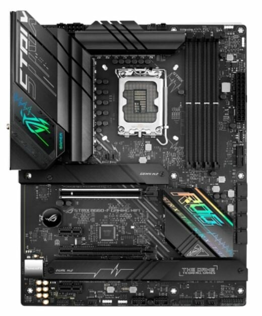 Материнская плата ASUS ROG STRIX B660-F GAMING WIFI (ROG STRIX B660-F GAMING WIFI) - LGA 1700, Intel B660, 4хDDR5-4800 МГц, 2хPCI-Ex16, 3хM.2, Standard-ATX