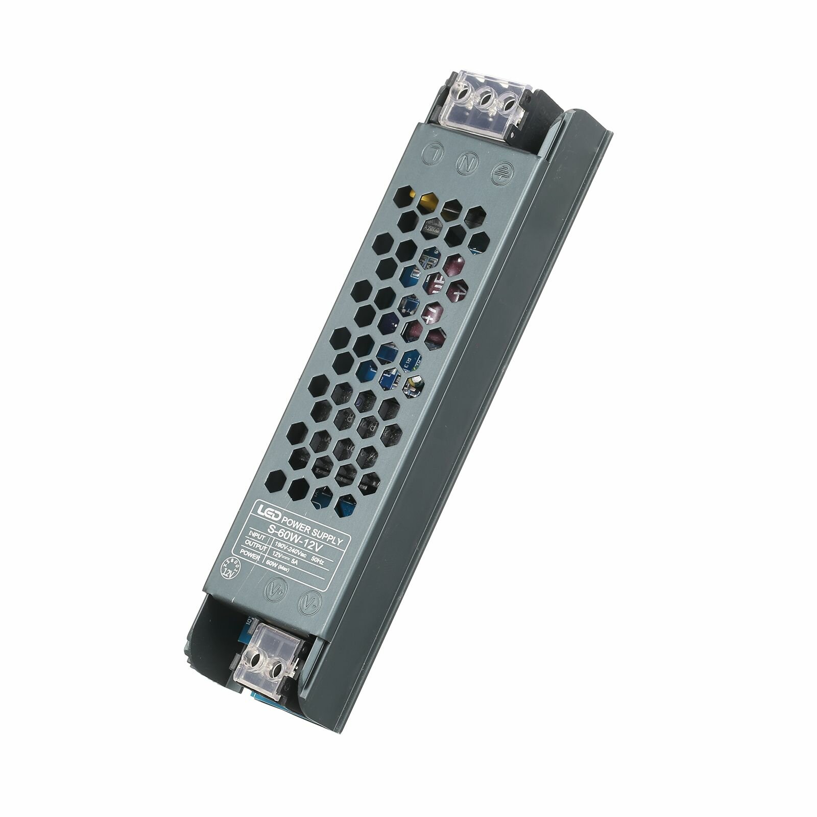 Ультратонкий адаптер для светодиодной ленты 12V 5A 60W с преобразователем 190-240V в постоянный ток