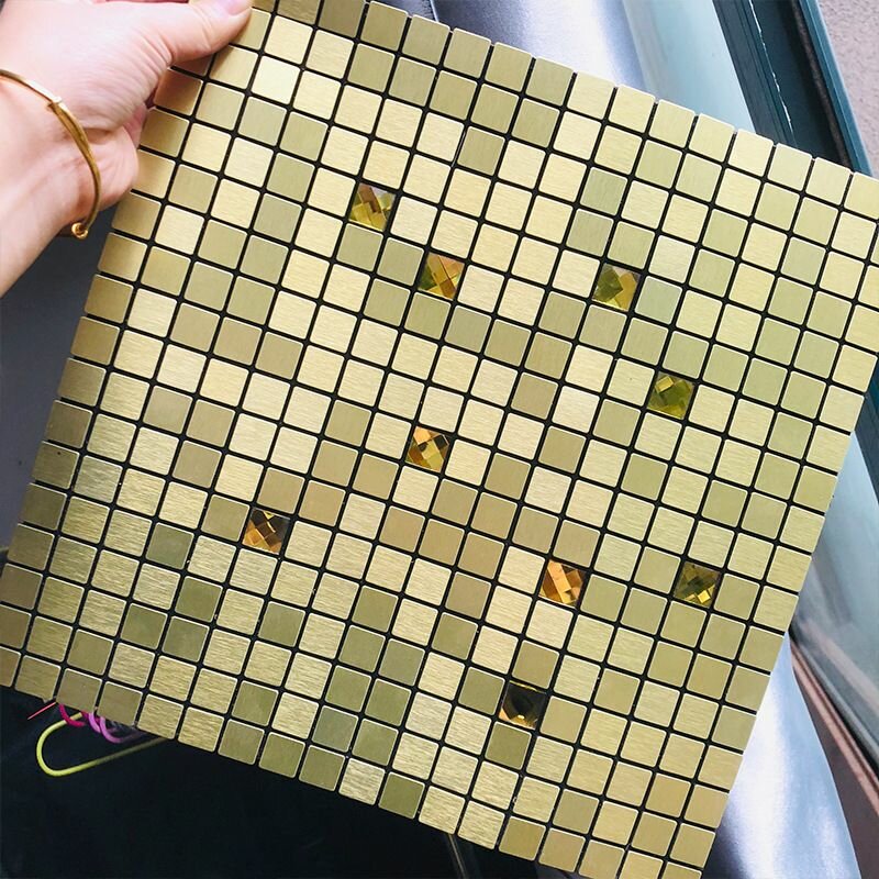 Европейская самоклеящаяся металлическая мозаичная плитка для фона - Имитация античной бронзы с узором Ветряная мельница,0.3, салатовый