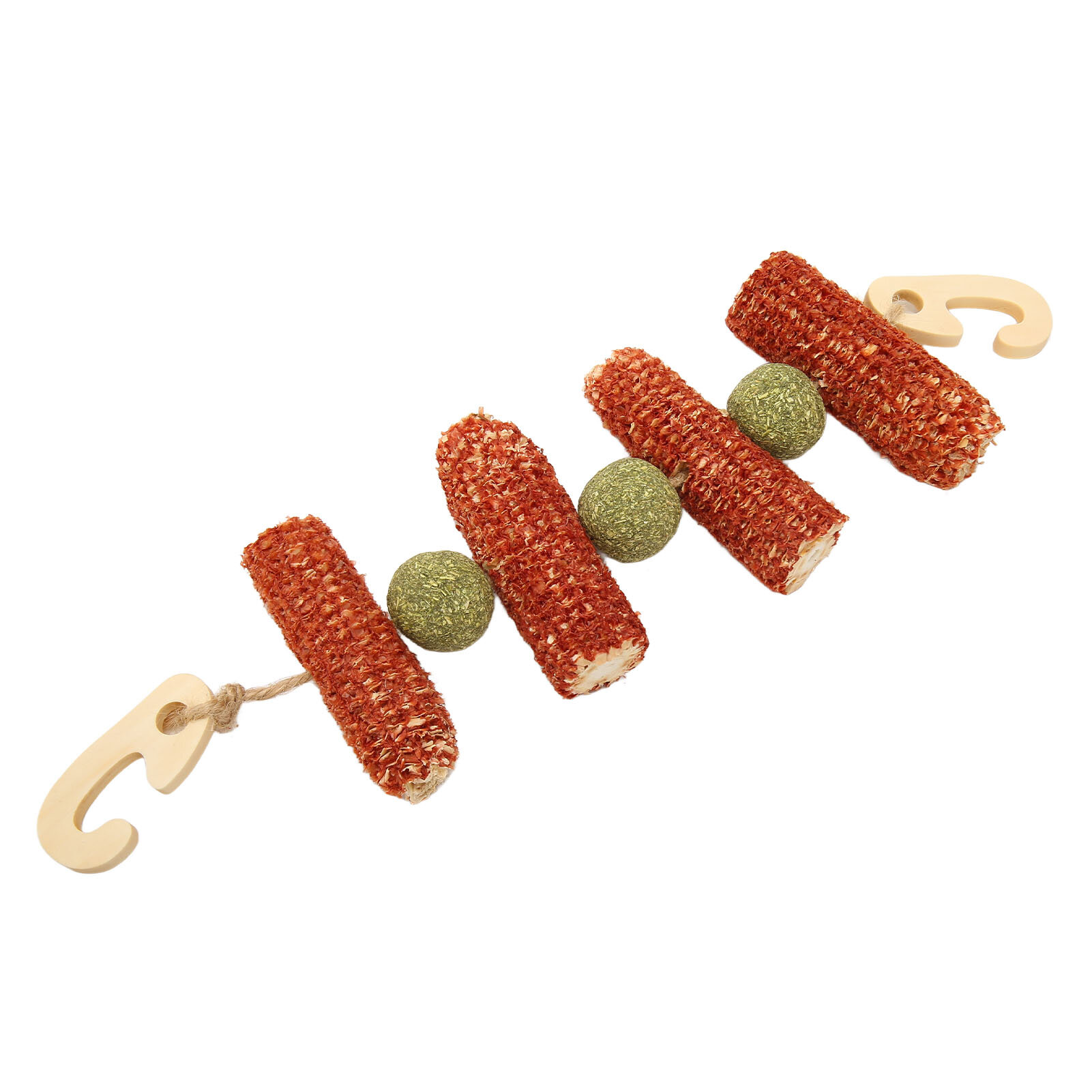 Кролик, подвесные жевательные игрушки с 2 крючками, шлифовка зубов, кролик, жевательные игрушки с травяным шариком для кроликов, хомяков, морских свинок