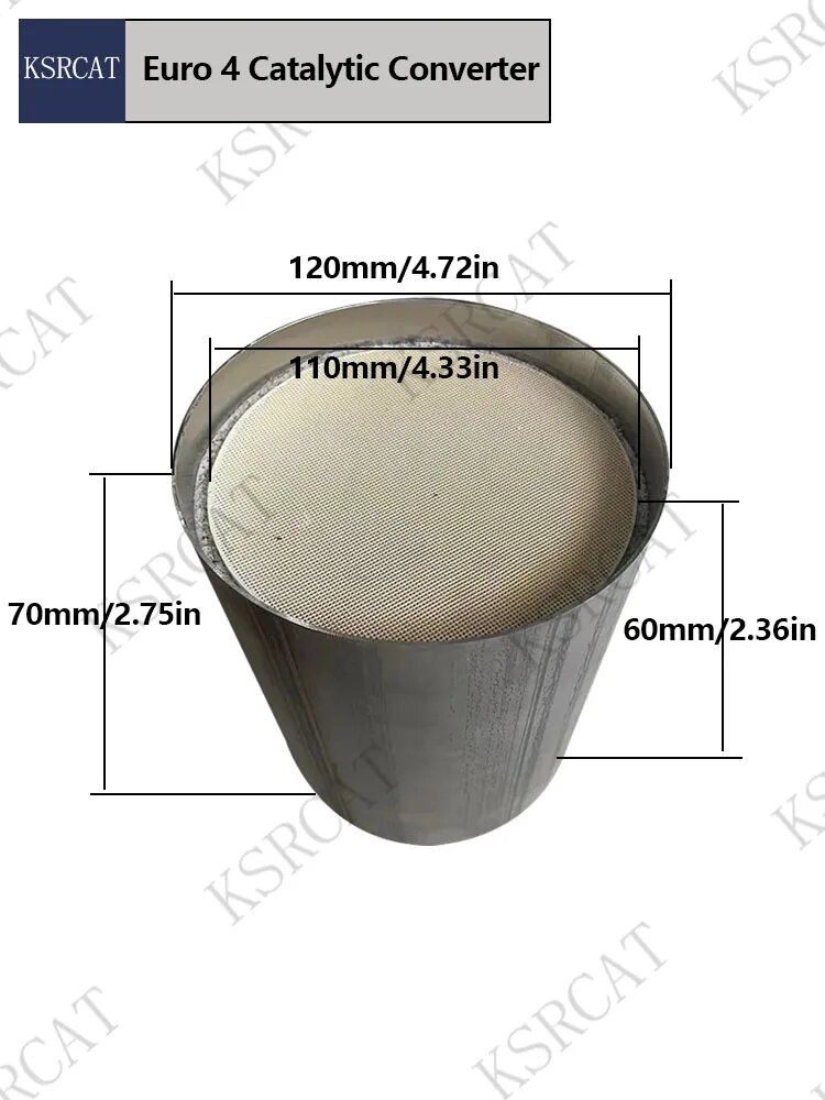 Универсальный 3-ходовой катализатор, средняя секция, Euro 4, 600 cpsi, 120x70 мм для каталитического нейтрализатора, модификация выхлопной системы автомобиля, EURO 4 120-70mm
