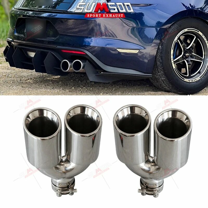 1 шт. новые автомобильные аксессуары Setrs для модификации Универсальная автомобильная выхлопная труба из нержавеющей стали двойной глушитель наконечник для Toyota Honda, equal 63-out101mm