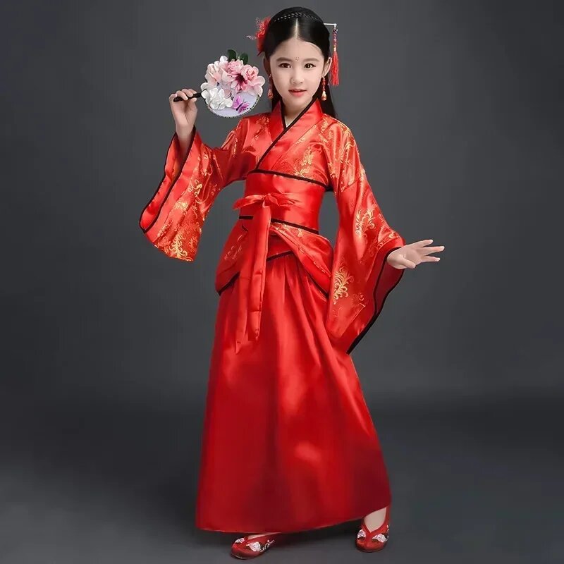 Детские платья ханьфу 160, Fengwei red