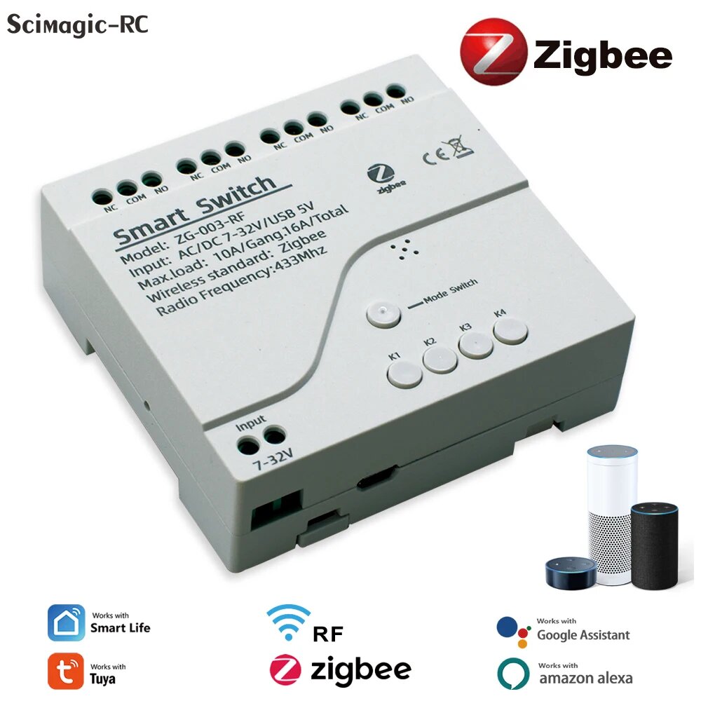 Scimagic-RC Умный выключатель Zigbee 4 канала