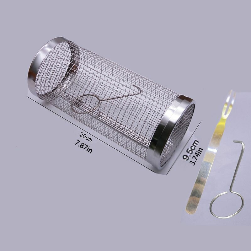 Круглая корзина для гриля с крышкой универсальное решение для мяса, рыбы, овощей и фруктов, прочная и удобная, идеально для пикников и домашнего использования