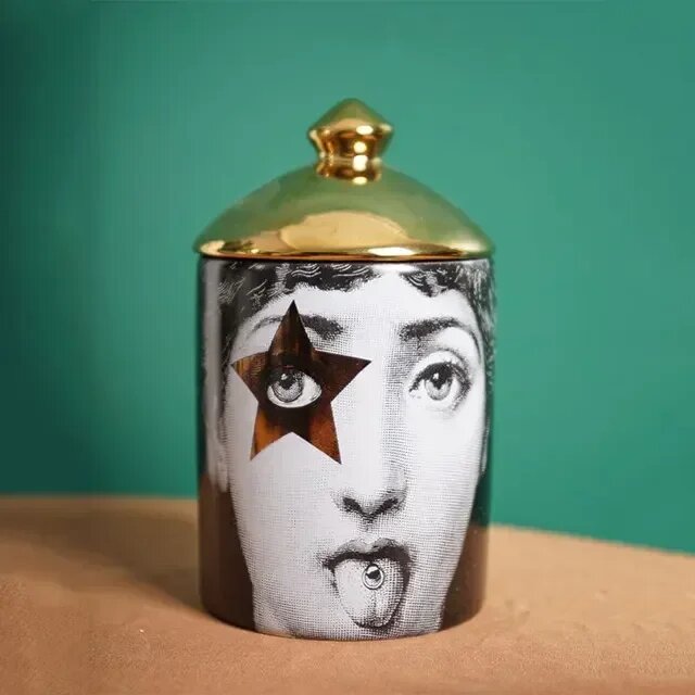 Керамический подсвечник женский красный