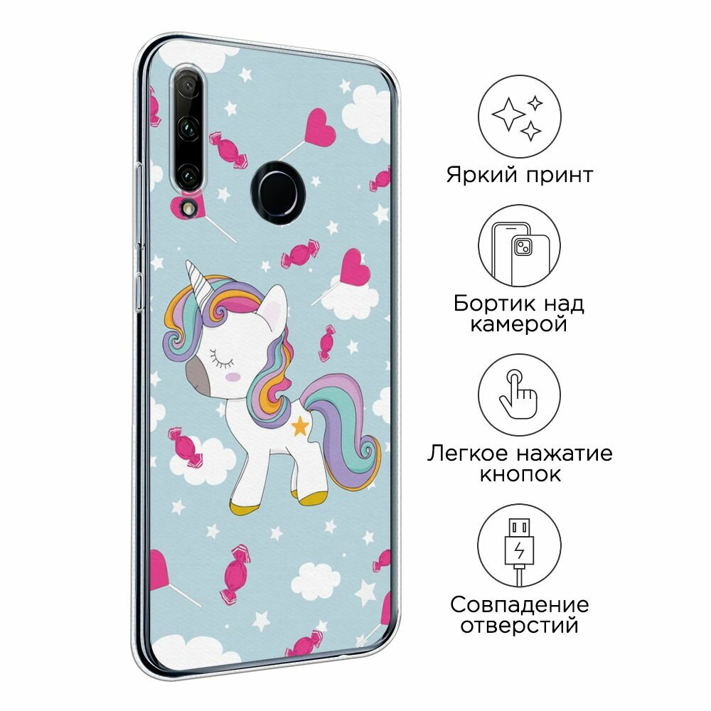 Чехол на Honor 10i/20 Lite 2019/20e/Huawei P Smart Plus 2019 / Хонор 10i с принтом "Сладкий единорожек" — фото 1
